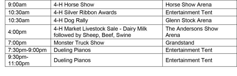 Friday, August 2 • Monroe County Fair