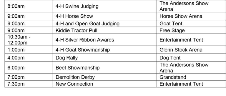 Tuesday, July 30 • Monroe County Fair