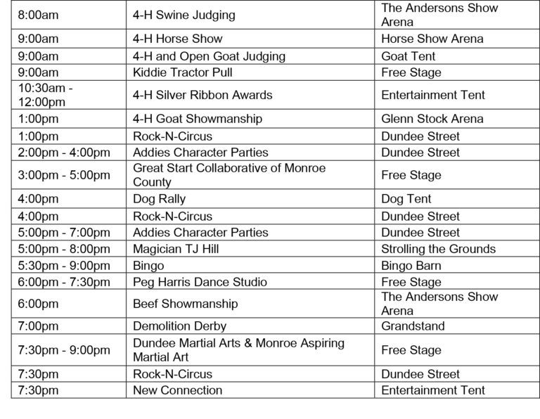 Fair Week Information • Monroe County Fair
